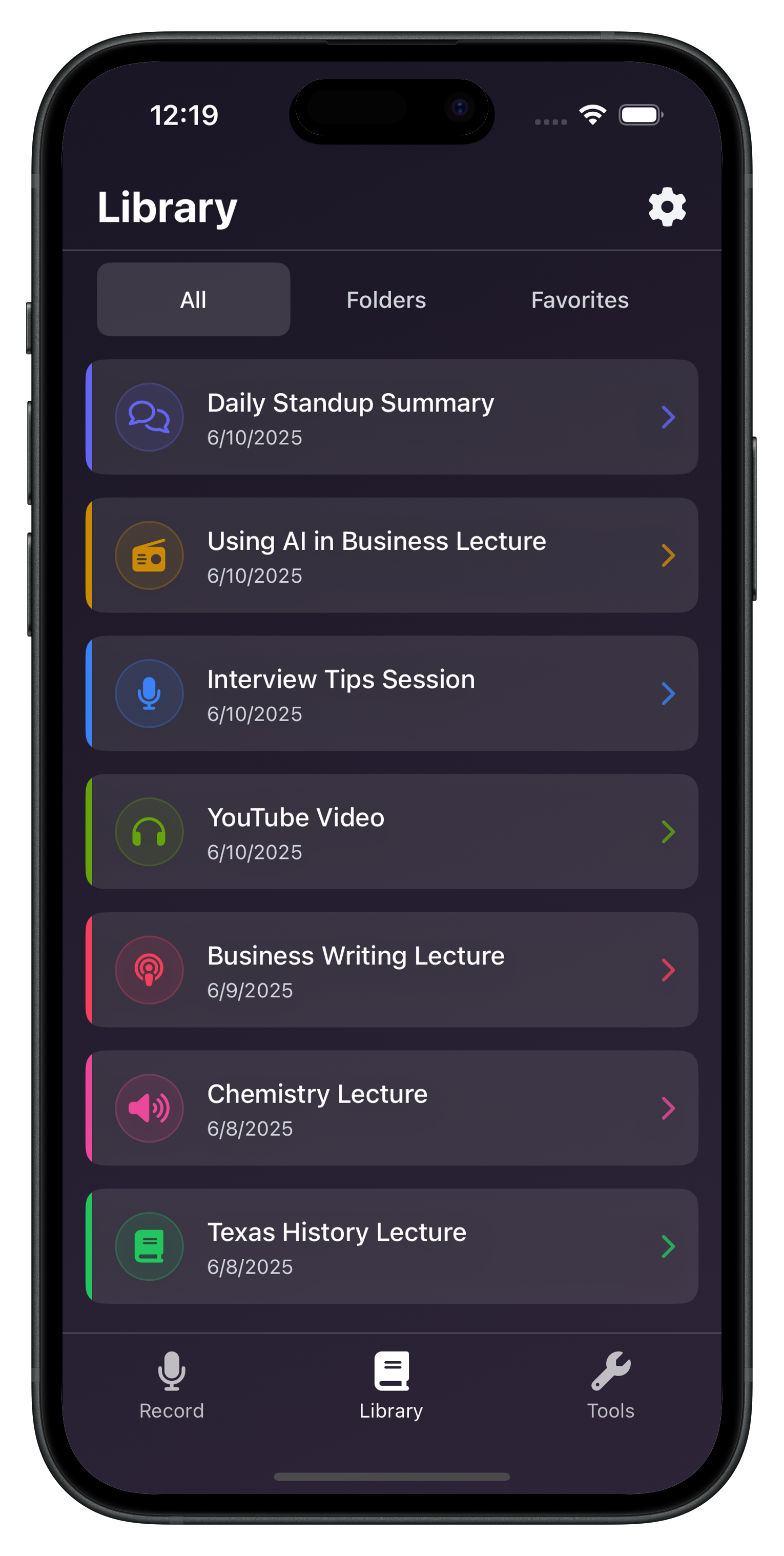 Lecture recording, transcription, and summarization for students